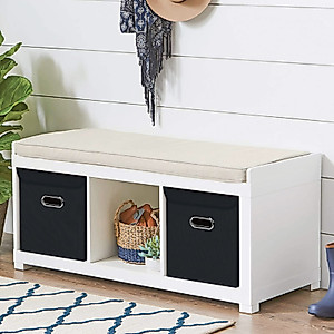 Yunkeeper Collapsible Storage Bins with Lids,Fabric Cube Storage Organizer With Handles,For Clothes Storage,Home, Nursery,Closet Office Basket,3 Pack,（Black