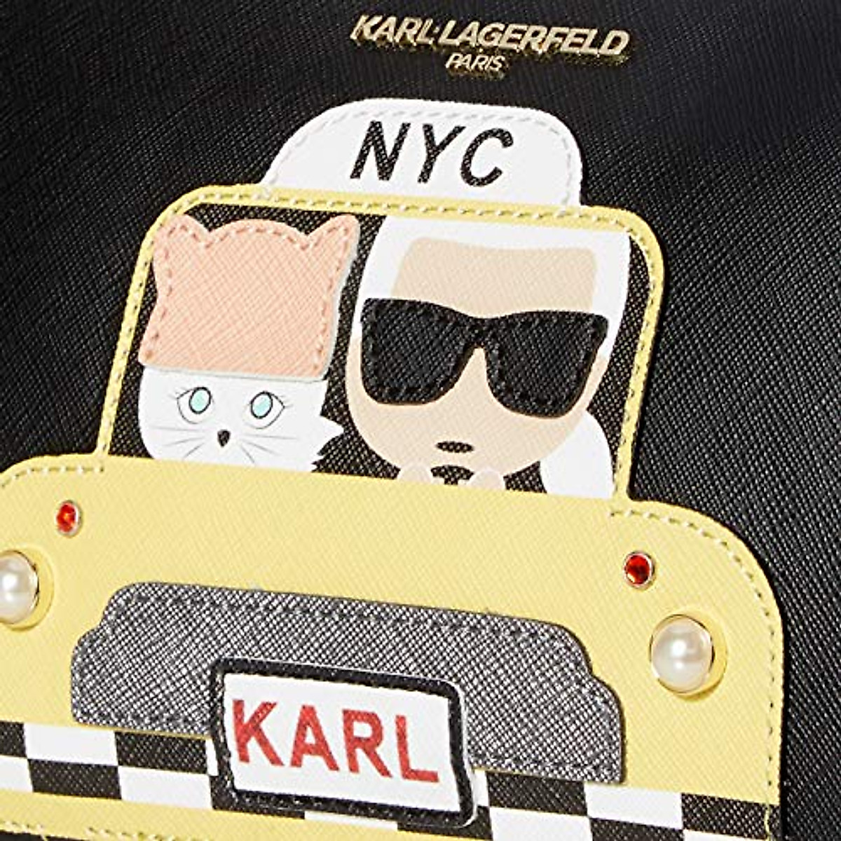 Karl Lagerfeld Paris womens Novelty Large Wristlet, Taxi Yellow, 1 SZ US