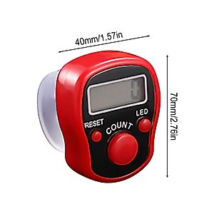 JOJOCY 12PCS LED Finger Tally Counter Clicker Handheld LCD Digital Electronic Counter with Ring Resettable Digits Display Individual Hard Case for Muslims Tracker Golf Lap Knitting Counting