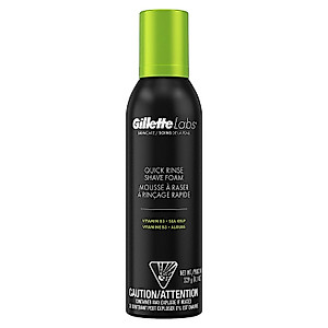Gillette Labs Quick Rinse Lightweight Shave Foam for Men, Shaving Foam that Helps Protect the Skin, 8.1 OZ