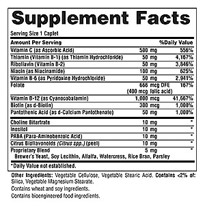 Puritan's Pride Stress Vitamin B-Complex with Vitamin C-500 Timed Release, 120 Count