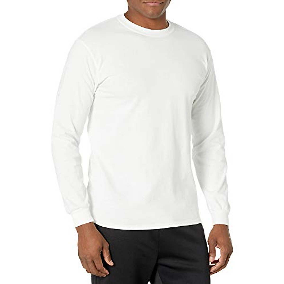 Gildan Men's Ultra Cotton Long Sleeve T-Shirt, Style G2400, White, Medium