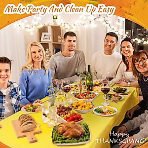 Patelai 12 Pcs Thanksgiving Disposable Plastic Tablecloth Fall Tablecloth for Rectangle Tables Waterproof Table Cover for Thanksgiving Fall Party Decoration, 54 x 108 Inch (Orange,Yellow,Brown)