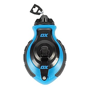 OX Tools OX-P027731 Chalk Box - 100' Thick Line, Curved Hook, 6:1 Gear Ratio, Metal Handle, Easy Top Load, Ergonomic Shape & Rubber Grips - Ideal for Deck Builders, Framers, Roofers