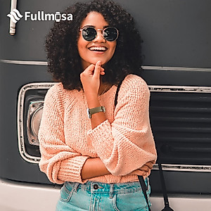 Fullmosa 20mm Leather Watch Band Compatible with Samsung Galaxy Watch 7 6 5 4 40mm 44mm Band, Galaxy 5 Pro 45mm, 6 Classic 47mm 43mm, 4 Classic 46mm 42mm, Active 2,Brown+Silver Buckle