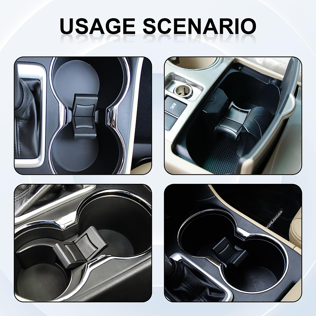 QUICTO Cup Holder Spacer, Center Console Beverage Compatible with 2014-2020 Toyota Highlander, Replacement for 55618-0E170-C0, QFMCQ4