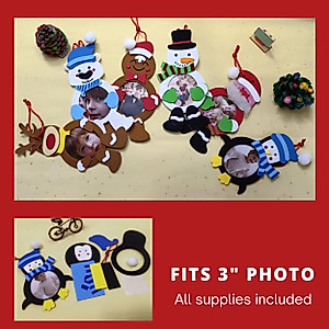 4E's Novelty Foam Kids Christmas Picture Frame Ornament Craft (12 Pack) Bulk Christmas Crafts for Kids Ages 4-8, 8-12 & Toddlers DIY Party Acitvity