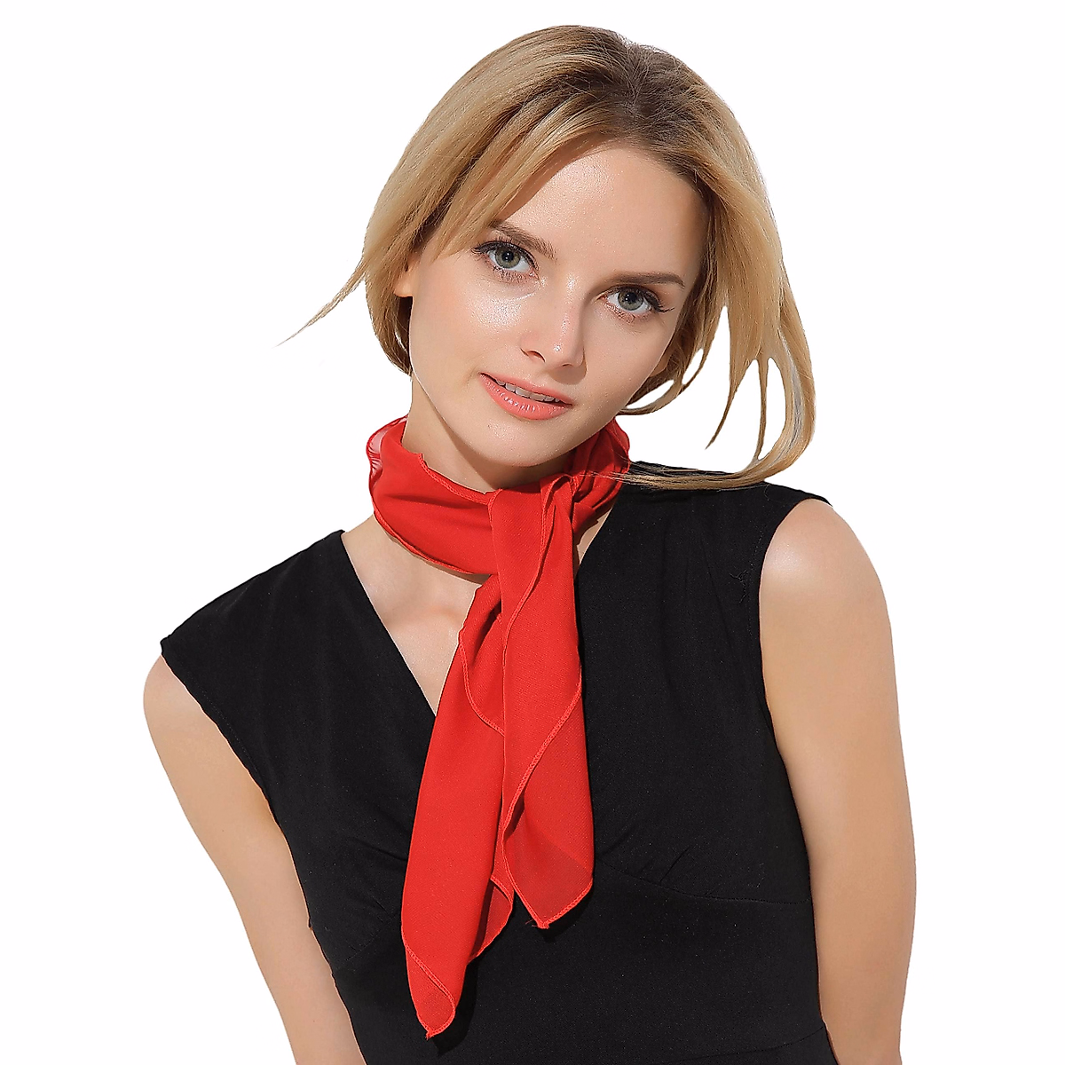 Chiffon Scarf Neck Scarf Black Women 50s Scarf 50s Accessories for Women