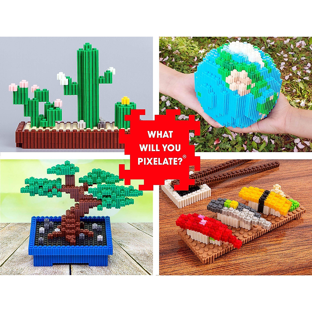 Pix Brix Pixel Art Puzzle Bricks Bundle - 4,500 Piece Pixel Art Kit, Mixed 32 Color Palette (Light, Medium, Dark) - Interlocking Building Bricks, Create 2D and 3D Builds - Stem Toys, Ages 6 Plus