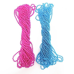 POHU Baby Gender Reveal Beads Supplies 6mm Round 33 Inch Baby Blue Hot Pink for Baby Shower Announcement Party Set of 50