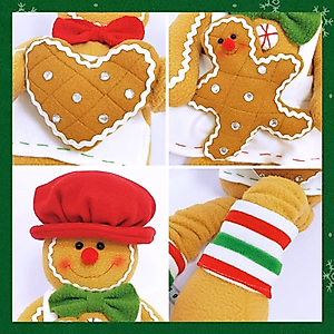 DAGLLGEW Gingerbread Man Plush 2Pcs Christmas Gingerbread Pillow Stuffed Cute Gingerbread Man Plush Toys Gingerbread Christmas Decorations Gifts for Christmas