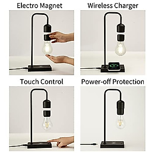 Coolha Floating Lamp with Wireless Phone Charger & LED Light Bulb Floating in The Air Freely Unique Magnetic Levitating Cloud Desk Lamp Home Decor & Gift for Friends Families