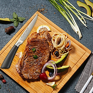 Kitchen Knife Set with Block,HOABLORN Acacia Wood Block Knife Set 15 Pcs with Extra Wine Set,Professional Knives Set for Chefs Family,Best Kitchen Gifts for Housewarming