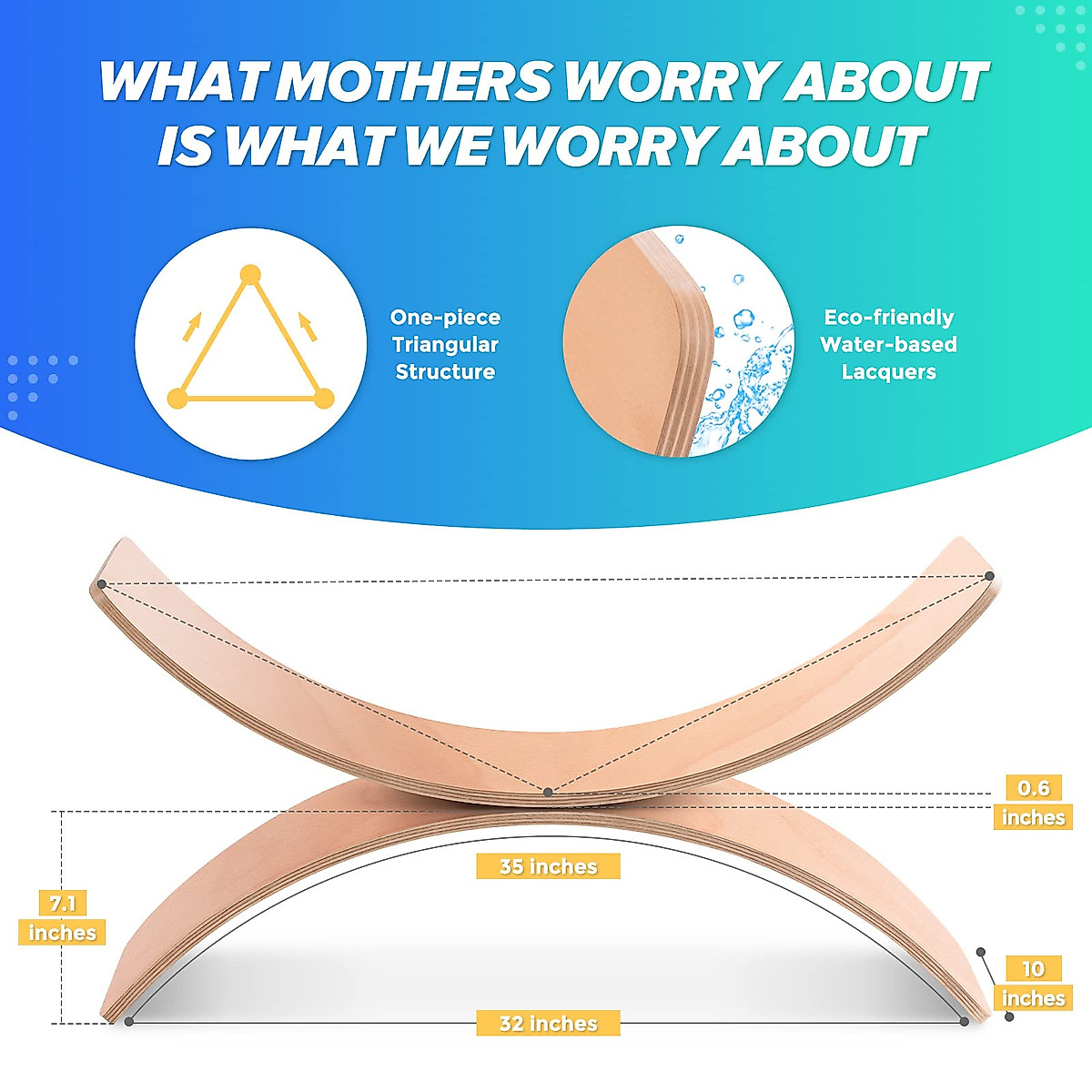 Balance Board Kids, 35 Inches Wobble Board for Kids Toddlers, Open Ended Montessori Waldorf Learning Toy, Gifts for 3 4 5 6 7 8 Year Old Boys Girls Kids Birthday & Christmas Stocking Stuffers