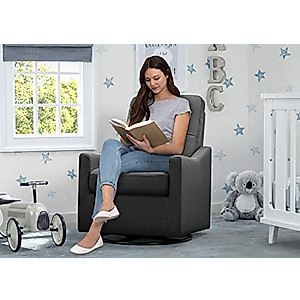 Delta Children Kenwood Glider Swivel Rocker Chair, Dark Grey