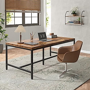 Tribesigns 63 Inches Executive Desk Large Computer Desk Office Desk with Thicken Frame for Home Office, Modern Simple Workstation Medium 6FT Conference Table, Meeting Table