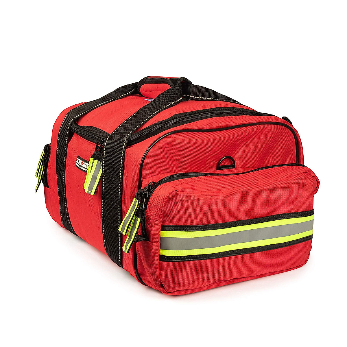 Scherber Fully-Stocked First Responder Bag | Professional EMT/EMS Trauma & Bleeding Medical Kit | HSA/FSA Approved | CAT Tourniquet, HyFin Chest Seal, Israeli Bandage & 250+ First Aid Supplies (Red)