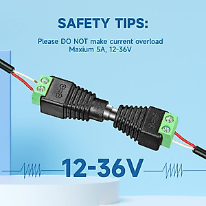 ANLINK 10 Pairs (10 x Male + 10 x Female) 12V 5.5mm x 2.1mm DC Power Jack Plug Adapter Connector for LED Strip, CCTV Security Camera