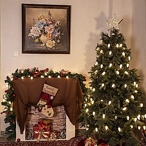 C9 Outdoor Christmas Lights 2 Pack 31ft 50 LED,String Lights Connectable Commercial Grade Outdoor Indoor Xmas Decorative Light Strand for Christmas Trees Garden Patio Parties Decor Warm White