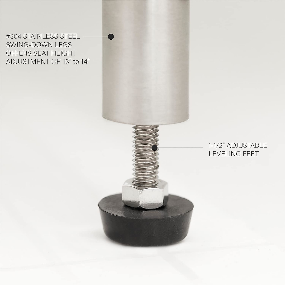 Redondo 26.5-inch x 16-inch White Phenolic Portable Tub Seat for Adults with Adjustable Legs and Dual Clamps
