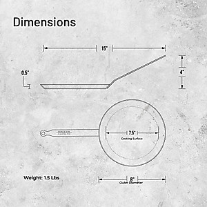 de Buyer Blue Carbon Steel Crepe & Tortilla Pan - 8” - Ideal for Making & Reheating Crepes, Tortillas & Pancakes - Naturally Nonstick - Made in France