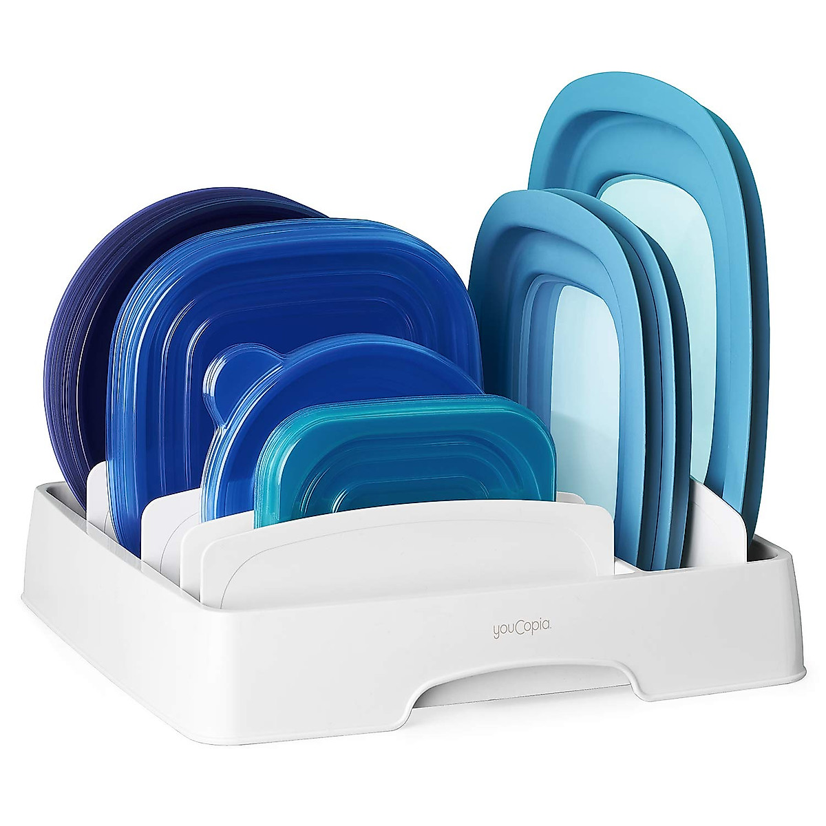 YouCopia StoraLid Food Container Lid Organizer (Medium) and StoreMore Adjustable Pot Lid Organizer (Standard)