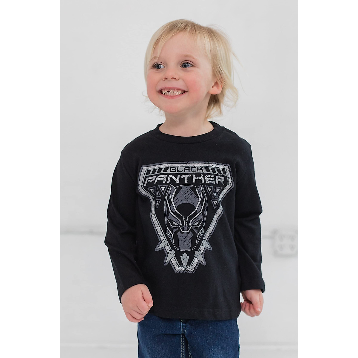 Marvel Avengers Black Panther Toddler Boys 2 Pack Long Sleeve Graphic T-Shirts Black Panther 5T