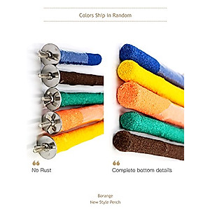 Borangs Parrot Perches Bird Stand Natural Wood Quartz Sand Branches Nail Perch for Small Medium Birds Cockatiel Cockatiel Parakeet Conure Cage Accessory Pack of 2 (Upgraded New Version 25cm/10)