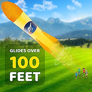 V-Opitos Rocket Launch Toys for Kids Age of 3, 4, 5, 6, 7, 8 Year Old Boys & Girls, 2 Pack Rocket Launchers with 8 Colorful Foam Rockets, Top Outdoor Game, Ideal Christmas & Birthday Gift