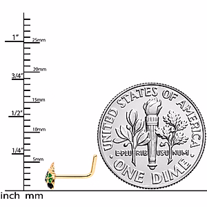 Body Candy 20G Anodized Steel L Shaped Nose Ring Lucky Pot o Gold Nose Stud Body Piercing Jewelry 5/16"