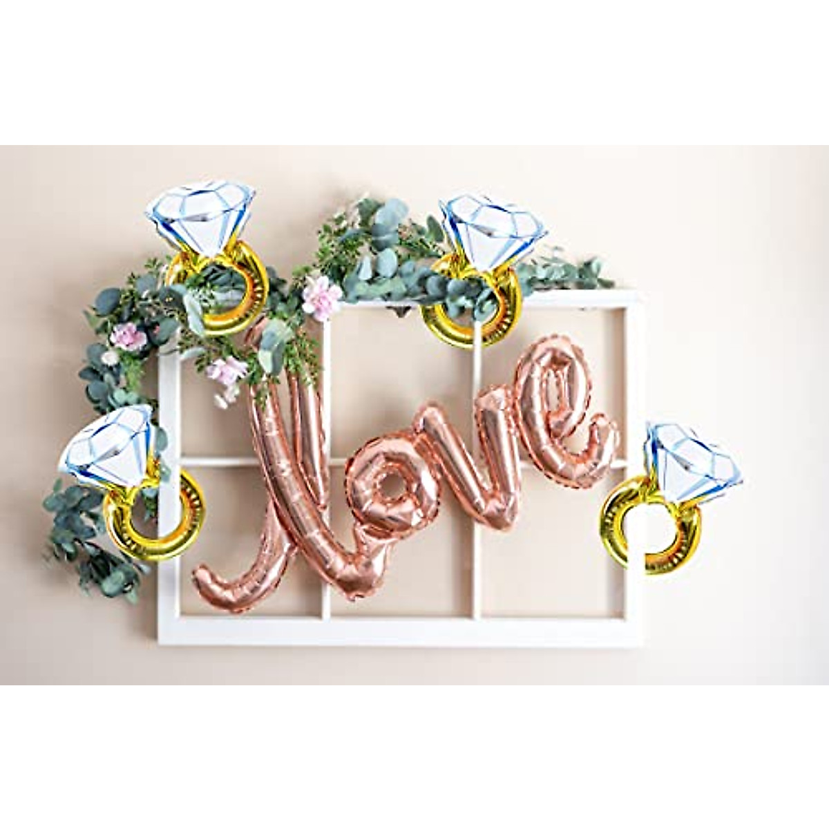 2Pcs Diamond Engagement Mylar Balloons,Marriage Engagement,Wedding Bridal Shower Party Supplies.