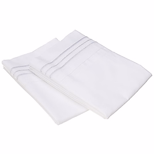 Celine Linen Hospitality Special Treatment Construction Luxurious Ultra Soft 2-Piece Pillowcases, King Size, White