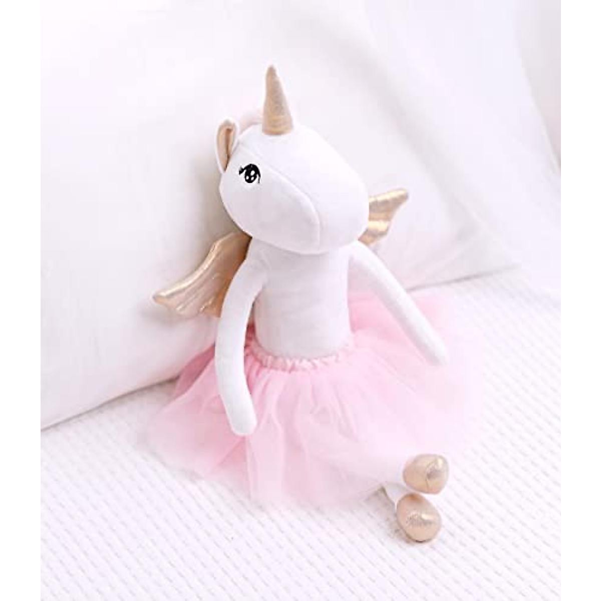 Perfectto Design Ballerina Unicorn Doll Stuffed Animal for Girls - Plush Toy Doll Set, Bag, Tutu Cloths, Wings - Play Set for 3 4 5 Year Old Girl Gift for Little Girl, Birthday, Christmas Age 3-9