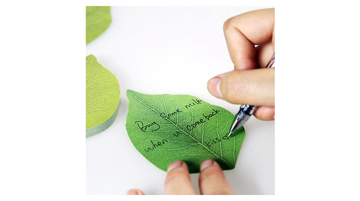 300 Sheets Leaf Sticky Notes - Brighten Your Workspace