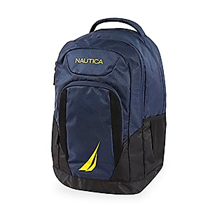 Nautica Sail Laptop Backpack, Navy/Yellow, One Size