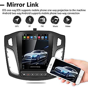 Android 10.1 Car Stereo 9.7 inch Radio for Ford Focus 2012-2018 Capacitive Touch Screen with iOS/Android Mirror Link WiFi GPS Navigation Bluetooth USB Multimedia Player Backup Camera SWC