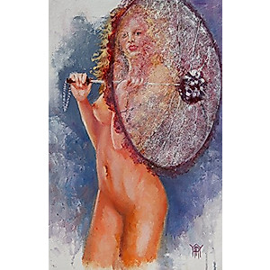 Lace Parasol, Female Figure Nude By Internationally Renown Painter Yary Dluhos.