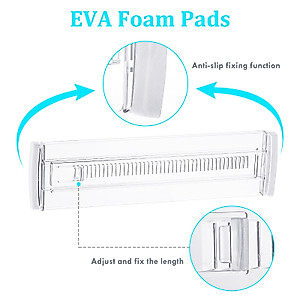 Drawer Dividers, 4 Pack Adjustable Drawer Organizers 3.2" High Expandable from 11.3-20" Clear Expandable Dresser Organizer for Clothes Kitchen Utensils Cutlery Drawer Organizers Set