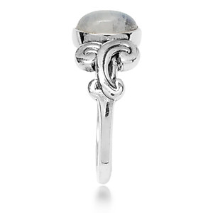 Silvershake 8X6mm Natural Oval Shape Moonstone 925 Sterling Silver Victorian Style Ring Size 7