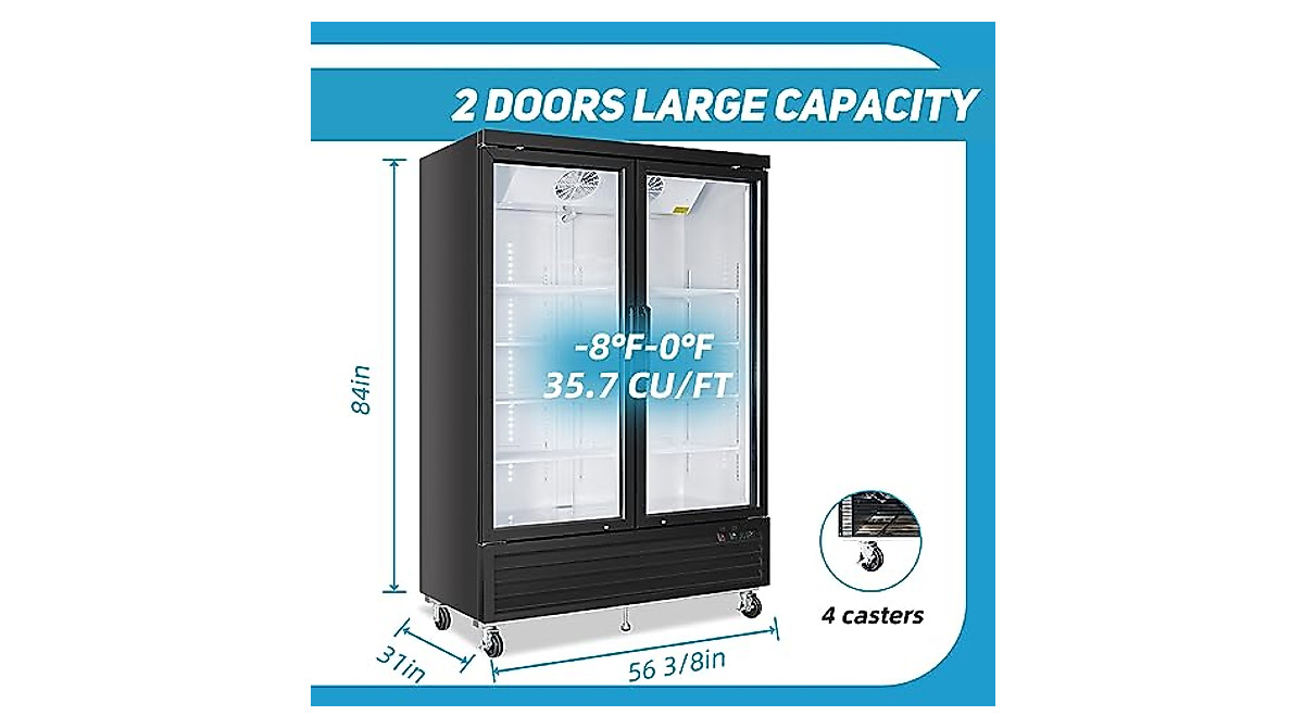BLUELINETECH 35 Cu. Ft. Commercial Display Freezer