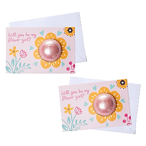Pop Fizz Designs Flower Girl Proposal Card with Bath Bombs [2 Pack]- Flower Girl Gift, Flower Girl Cards, Flower Girl Gifts From Bride, Flower Girl Proposal Box Gifts