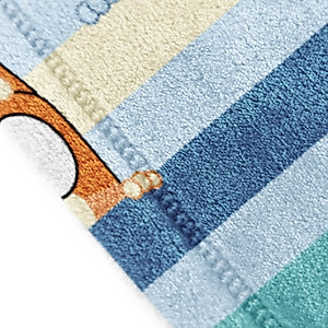 Bluey and Bingo Plush Throw Blanket - Measures 46 x 60 Inches - Kids Super Soft Striped Fleece Bedding