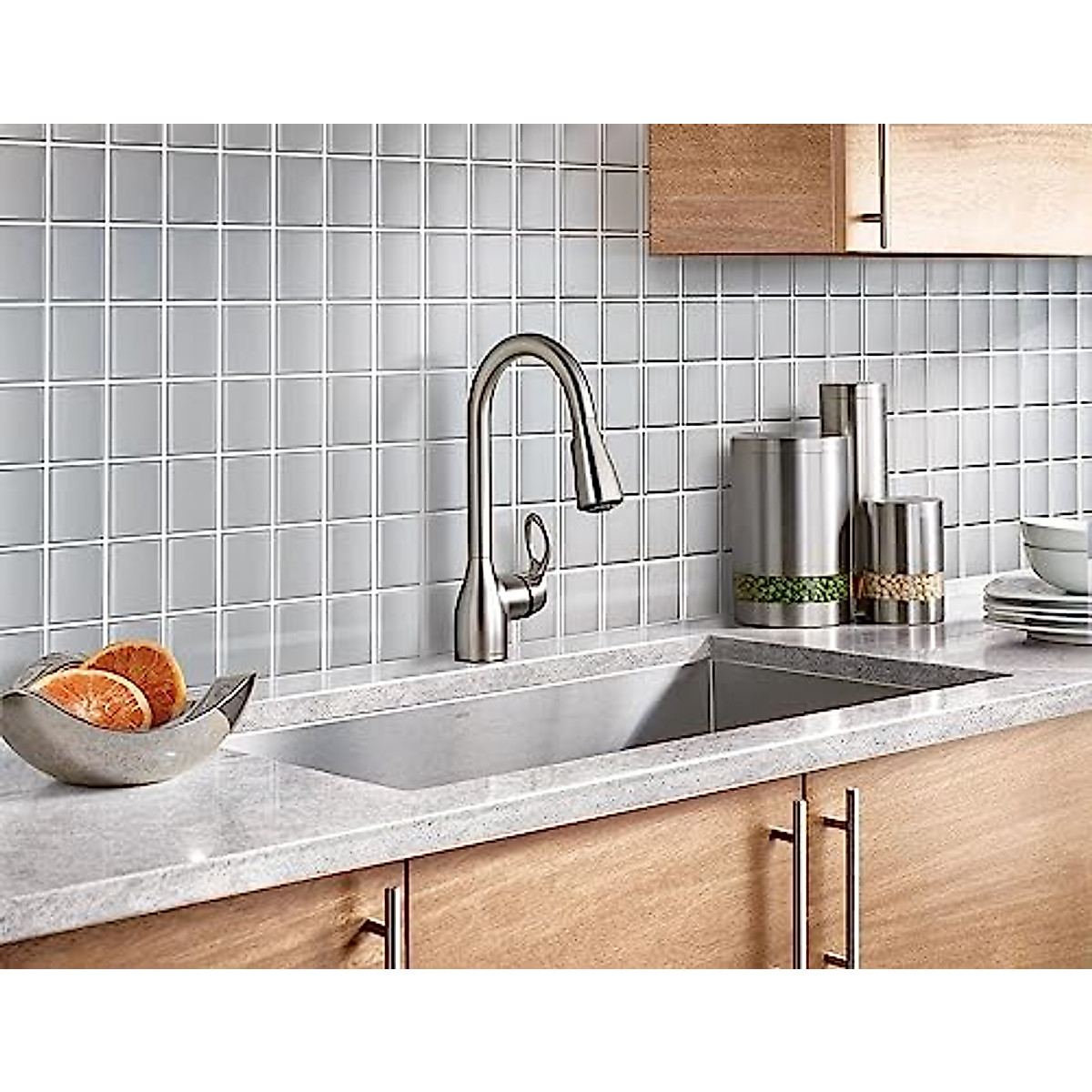 Moen CA87011SRS Single Handle Kitchen Faucet with Pullout Spray from the Kleo Collection, Spot Resist Stainless