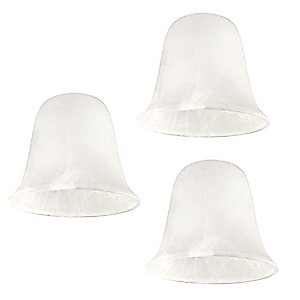 Eumyviv 3 Pack Bell Shaped Alabaster Glass Lamp Shade Replacement with 1-5/8-inch Fitter Opening for Ceiling Fan Light Kit Wall Sconce Pendant Light Fixture A00076