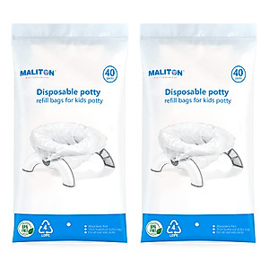 [80 Counts] Disposable OXO Potty Bags, Potty Liners for Portable Potty, Maliton Travel Potty Bags Fit for OXO Tot 2-in-1 Go Potty, Universal Travel Potty Refill Bags Fit Most Potty Chairs for Cleanup