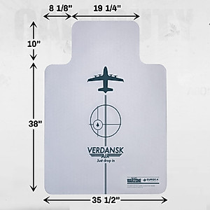 EUREKA ERGONOMIC & Call of DutyⓇ Verdansk Air Gaming Chair Mat for Hardwood Floor/Carpet, Desk Chair Mat with Lip Cartoon Printing, Home Office Floor Protector Accessaries 36 x 48 Transparent