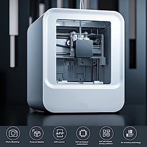 Desktop Mini 3D Printer, APP Control, Larger Print Size100 * 100 * 58mm, Removable Magnetic Base Plate, Leveling Free, Photo Modeling, Easy to Use, Works with Modified PLA