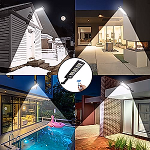 Zyfei Solar Street Light Outdoor,180 LED 3 Modes Solar Motion Sensor Light with Remote Control,Solar Parking lot Light for Garden, Street,Yard-2 pack