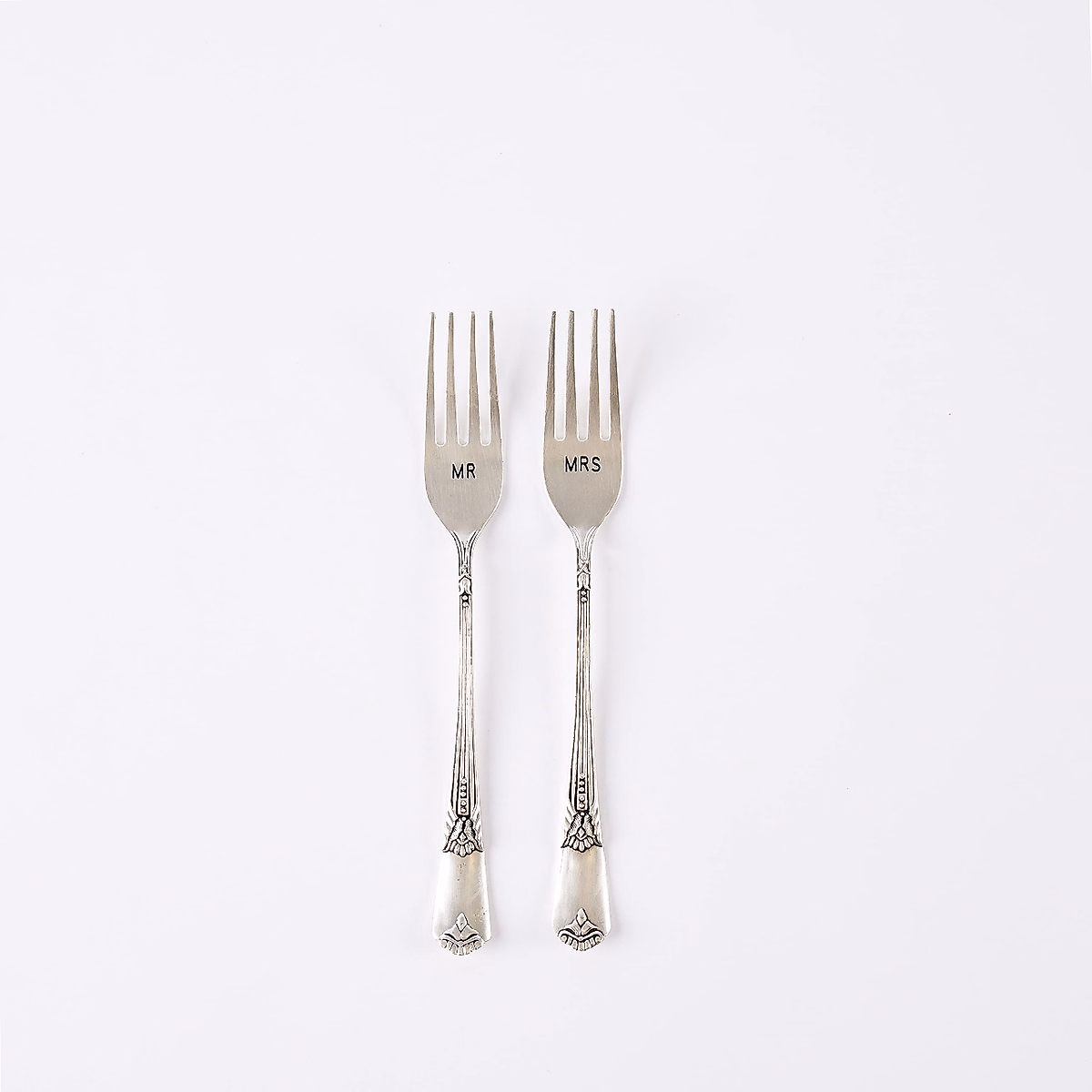 Mud Pie MRS, Plate and Fork Set, White