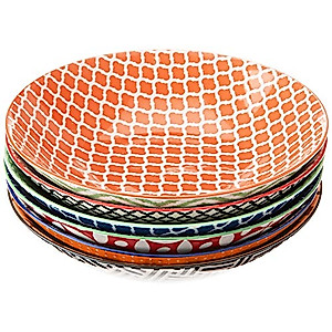 Certified International Soho All Purpose Porcelain Bowls, Set of 6, Multicolor